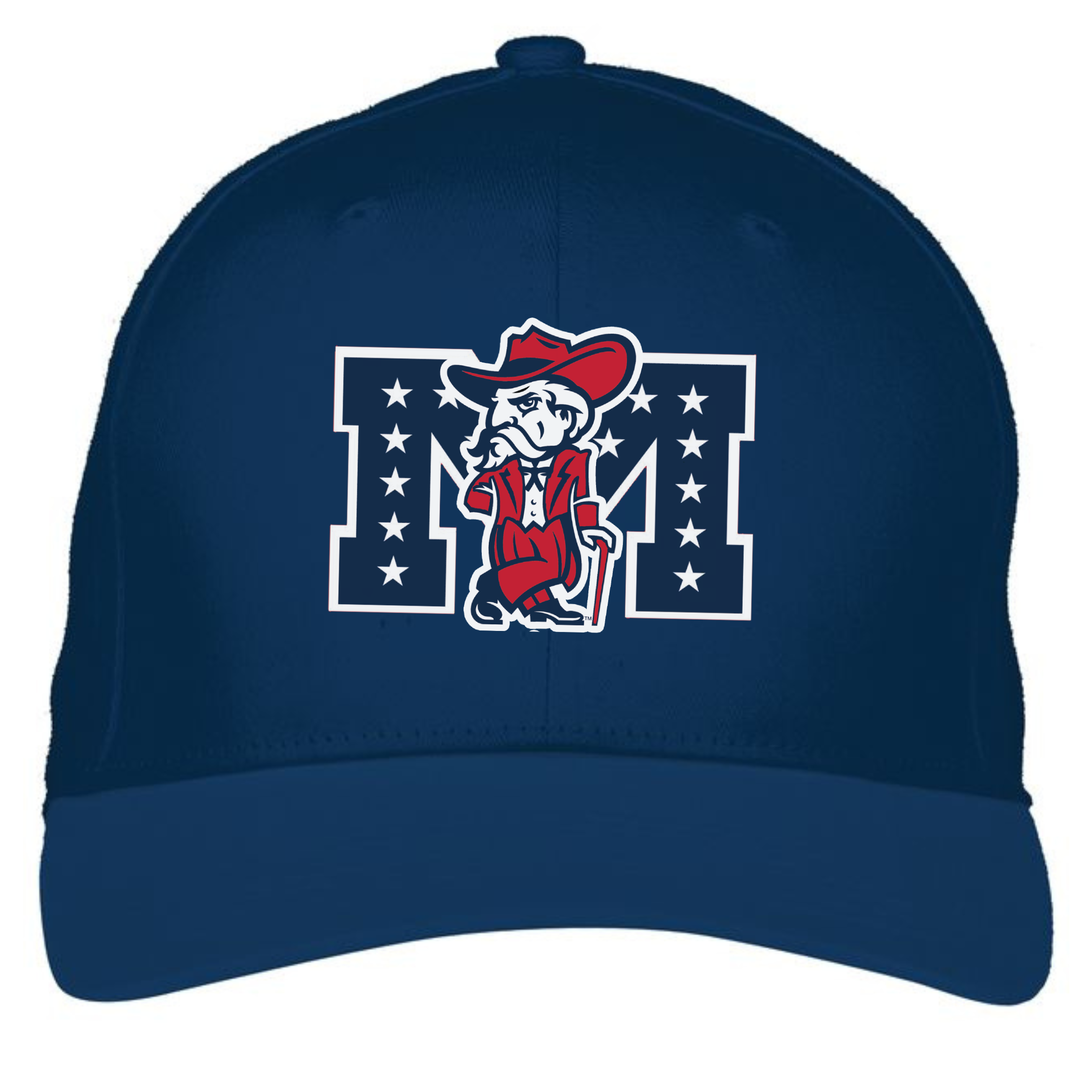 Cotton Twill Cap (Navy, Colonel Reb With Battle-M logo ...
